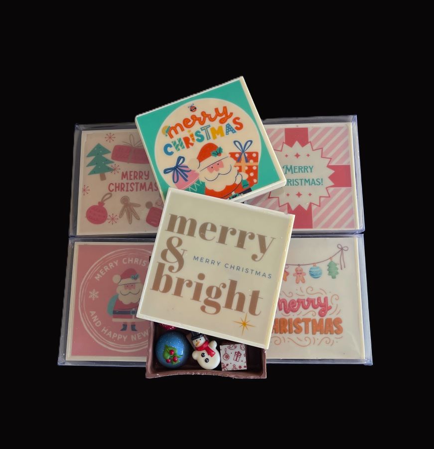 Christmas Choc Box with 9 flavoured choccies – Essenze Chocolates